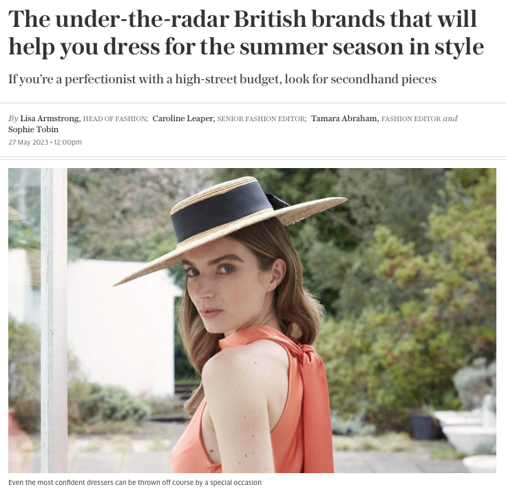 Suzannah London Features in The Telegraph