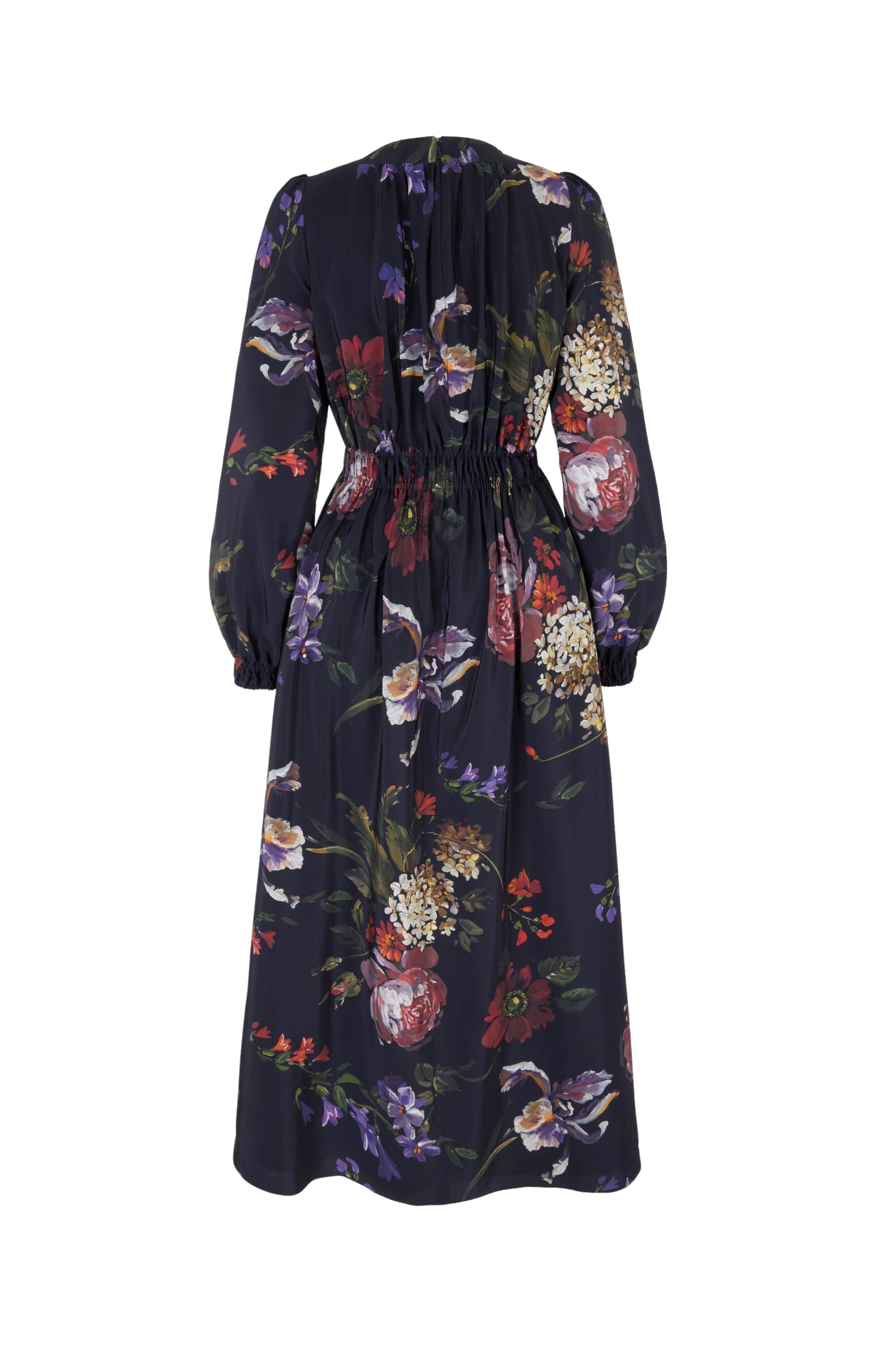 Lydia Dress Silk Painterly Floral | Suzannah London