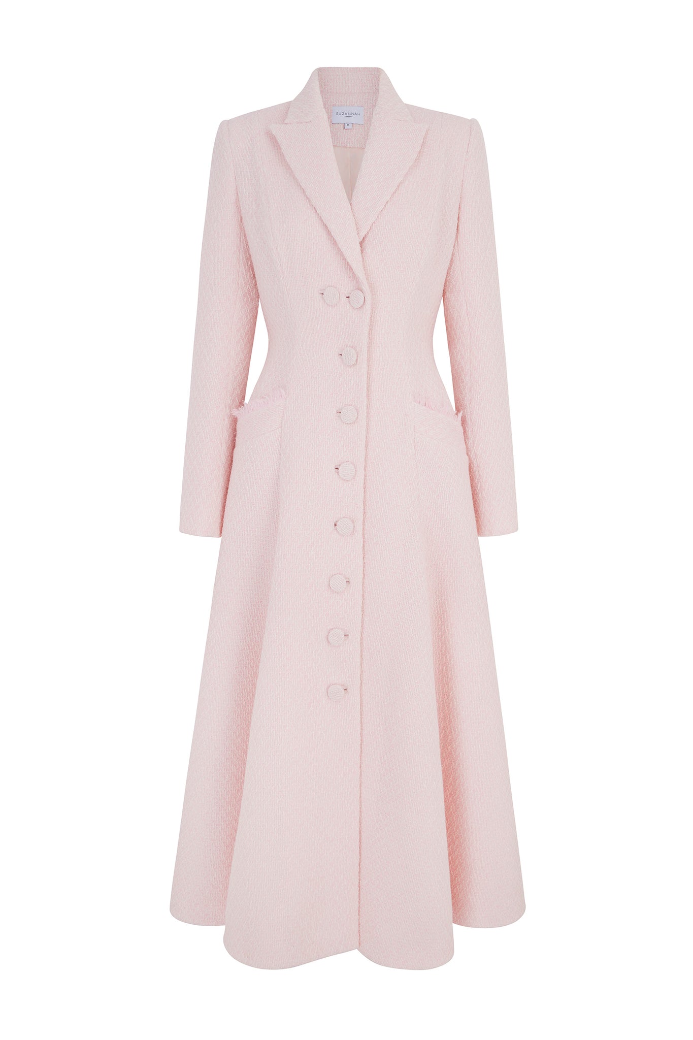 Alabama Coat Pink Shimmer Tweed | Suzannah London
