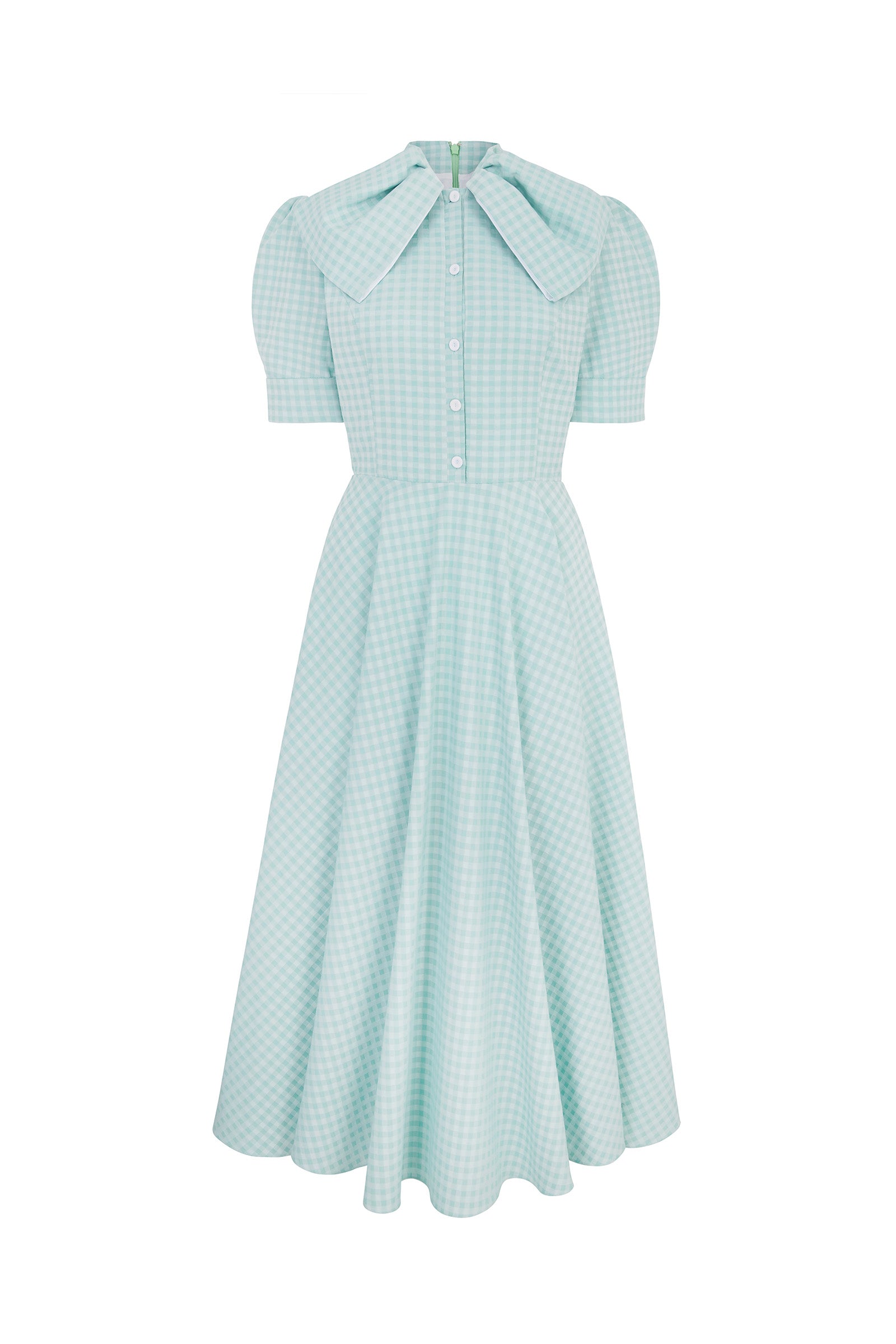 Allison Dress Mint Gingham | Suzannah London
