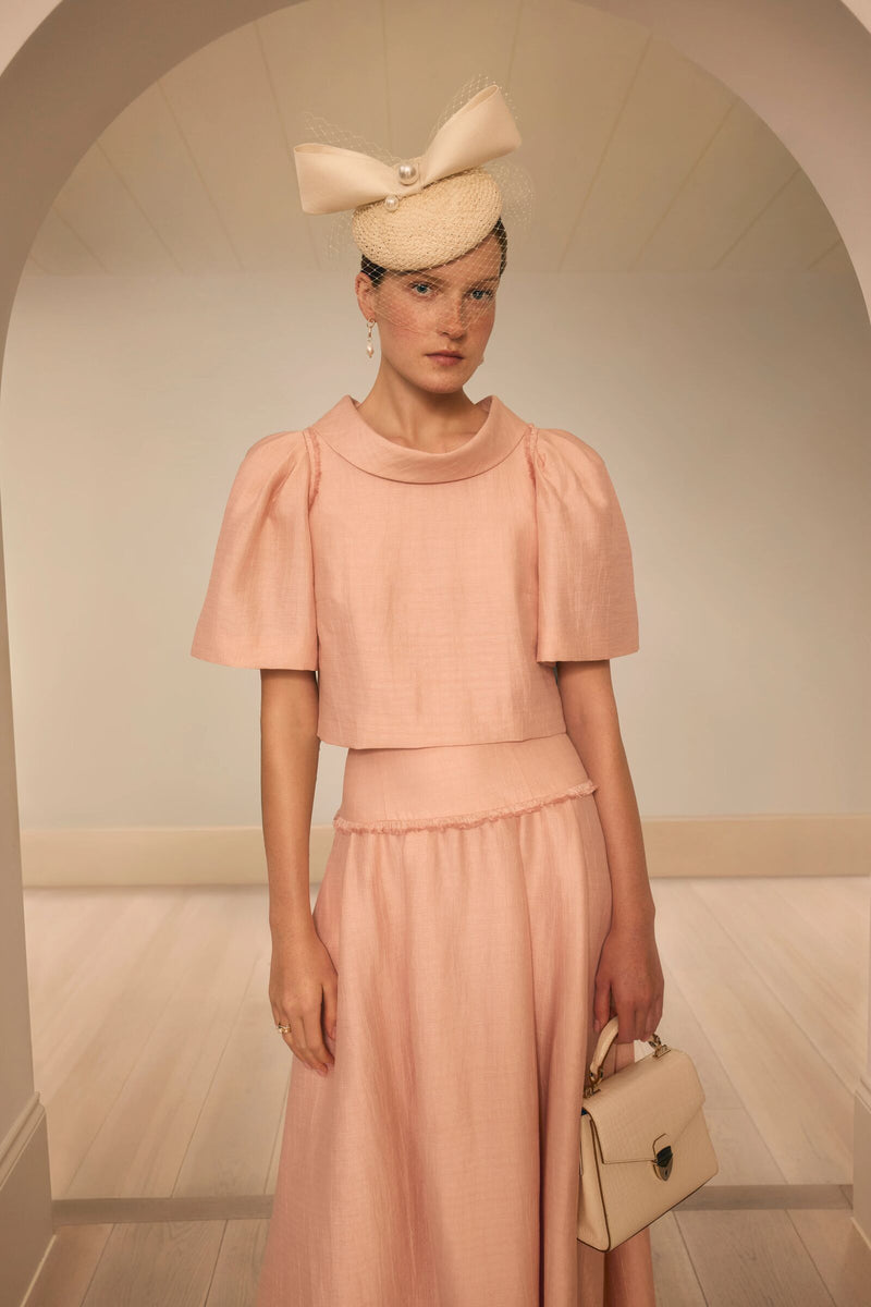 Clara Set Luxe Linen Pink | Suzannah London