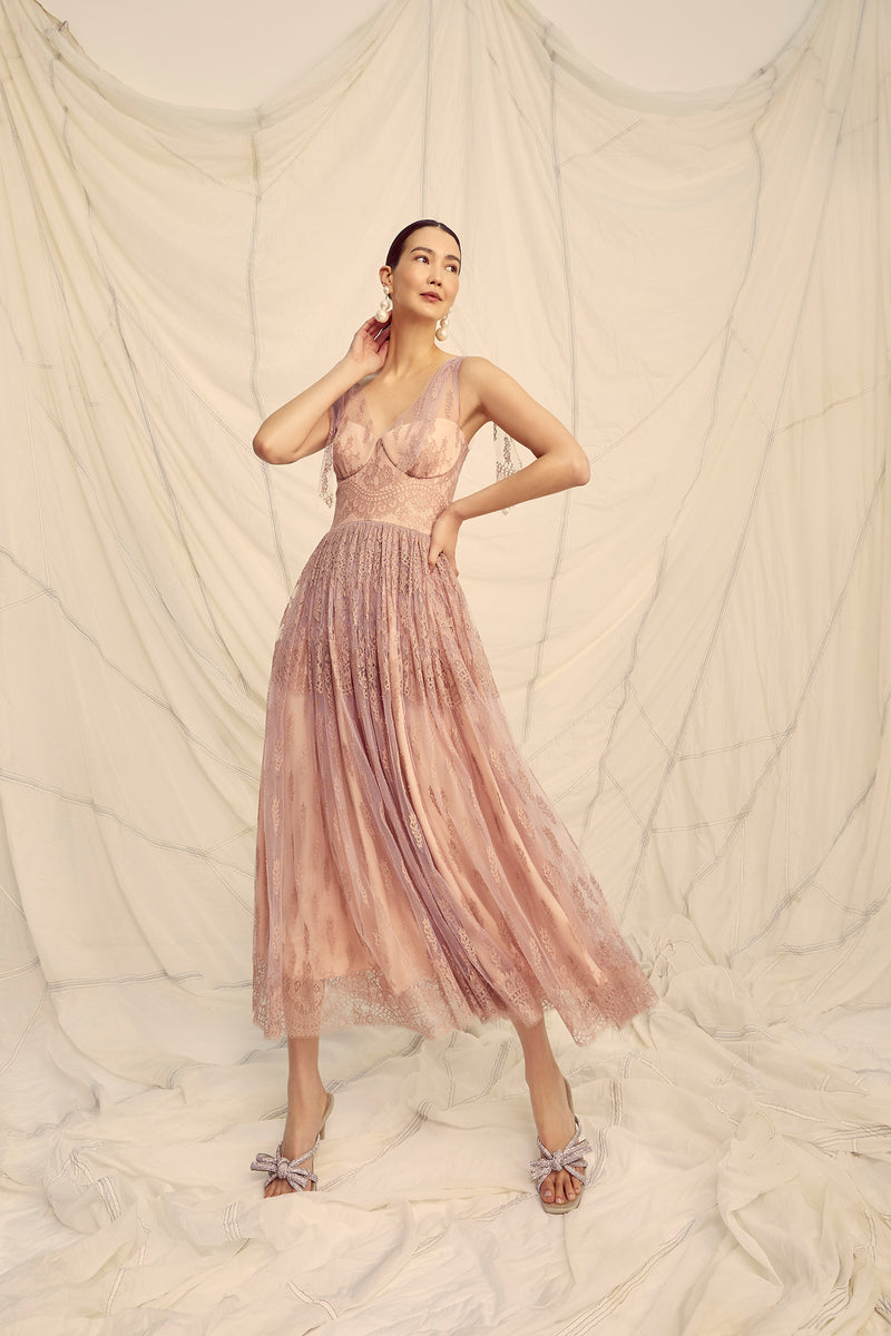 Cleo Dress | Pink Lace | Suzannah London