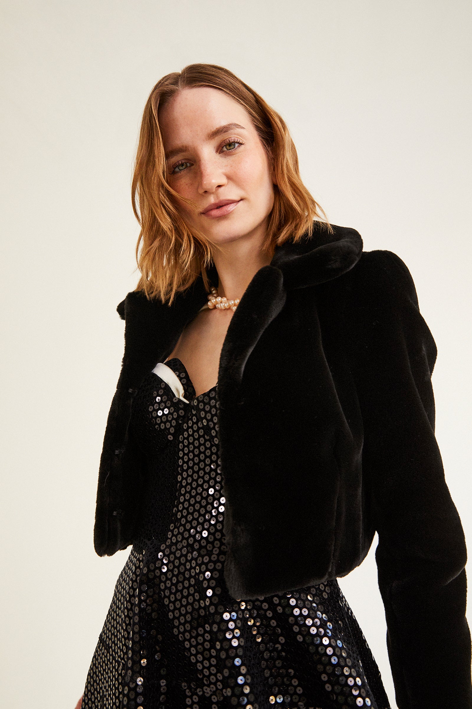 Fame Black Sequined Dress | Suzannah London