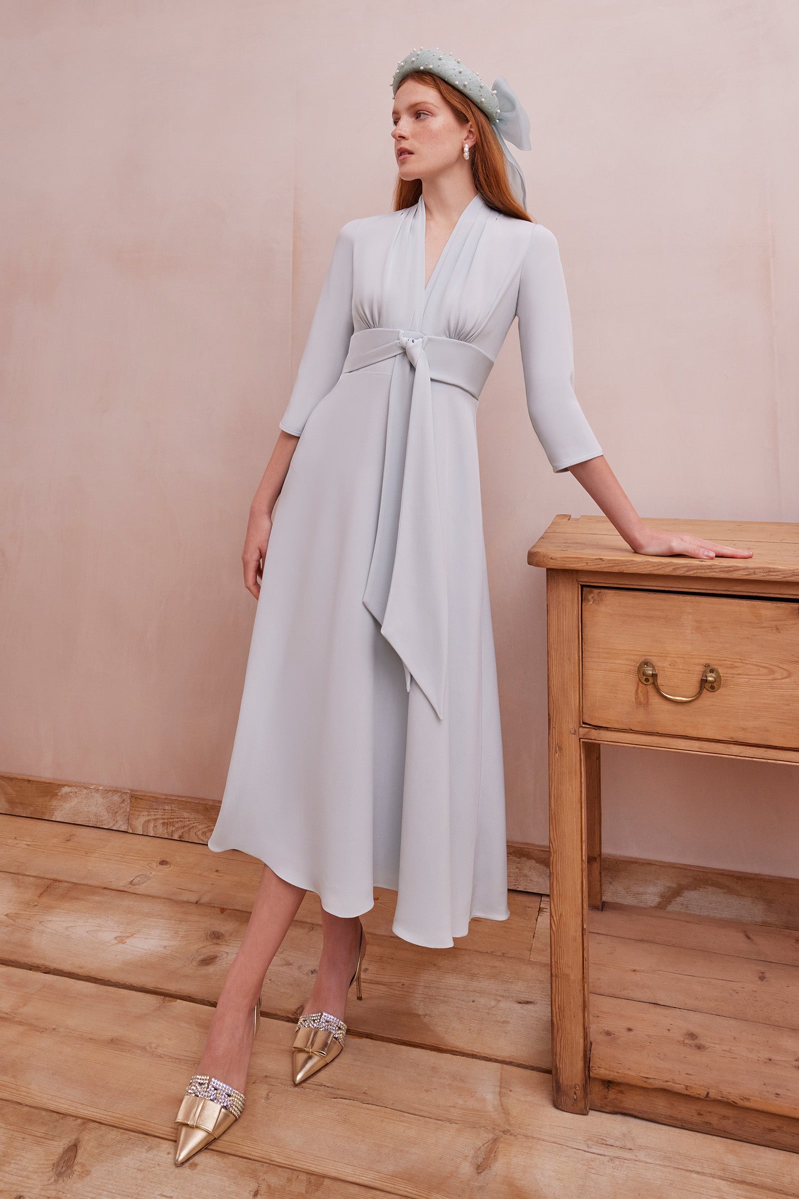 Fontaine Silk Crepe Dress Ice Blue | Events & Mother Of The Bride ...