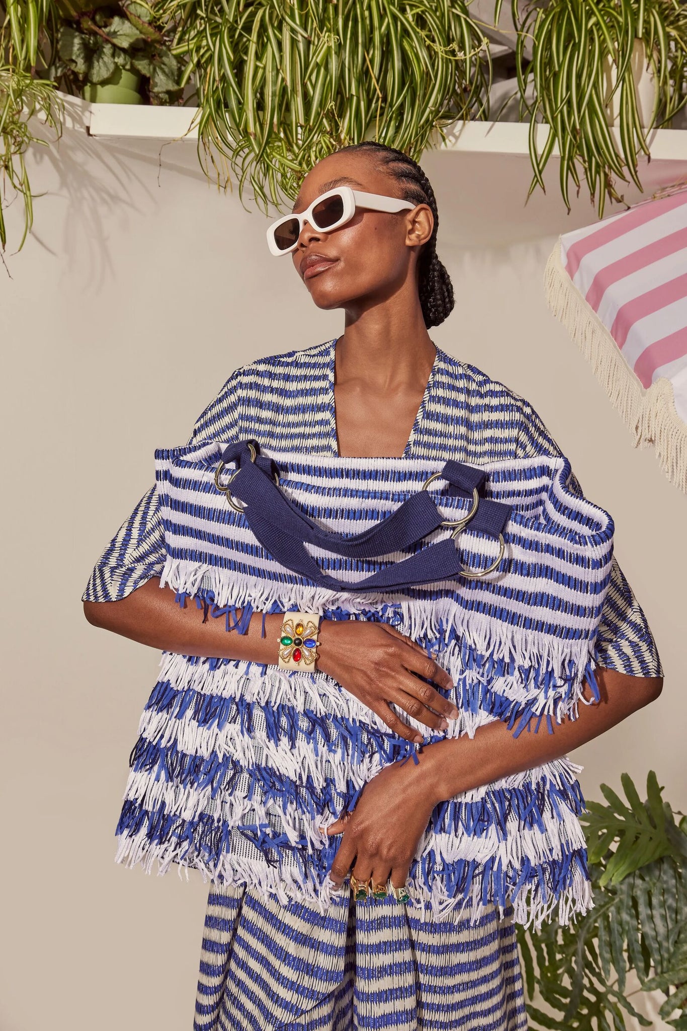 Katya Cotton Easy Dress Blue Ladders | Luxury Vacation Wear | Suzannah ...