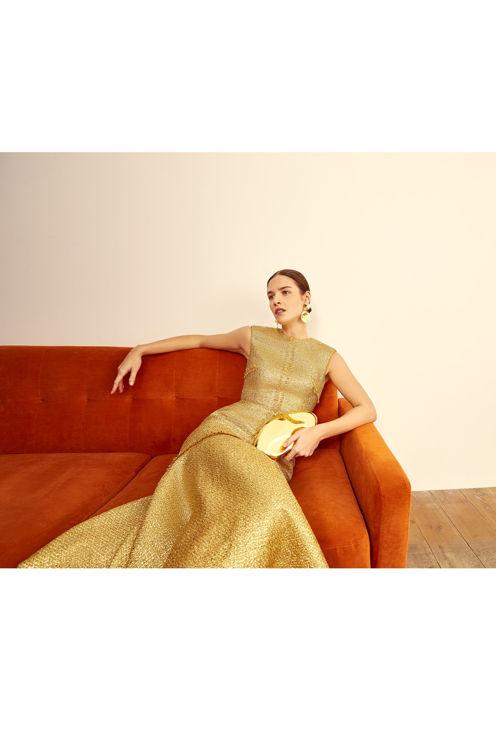 Keene Dress | Gold Tweed | Suzannah London