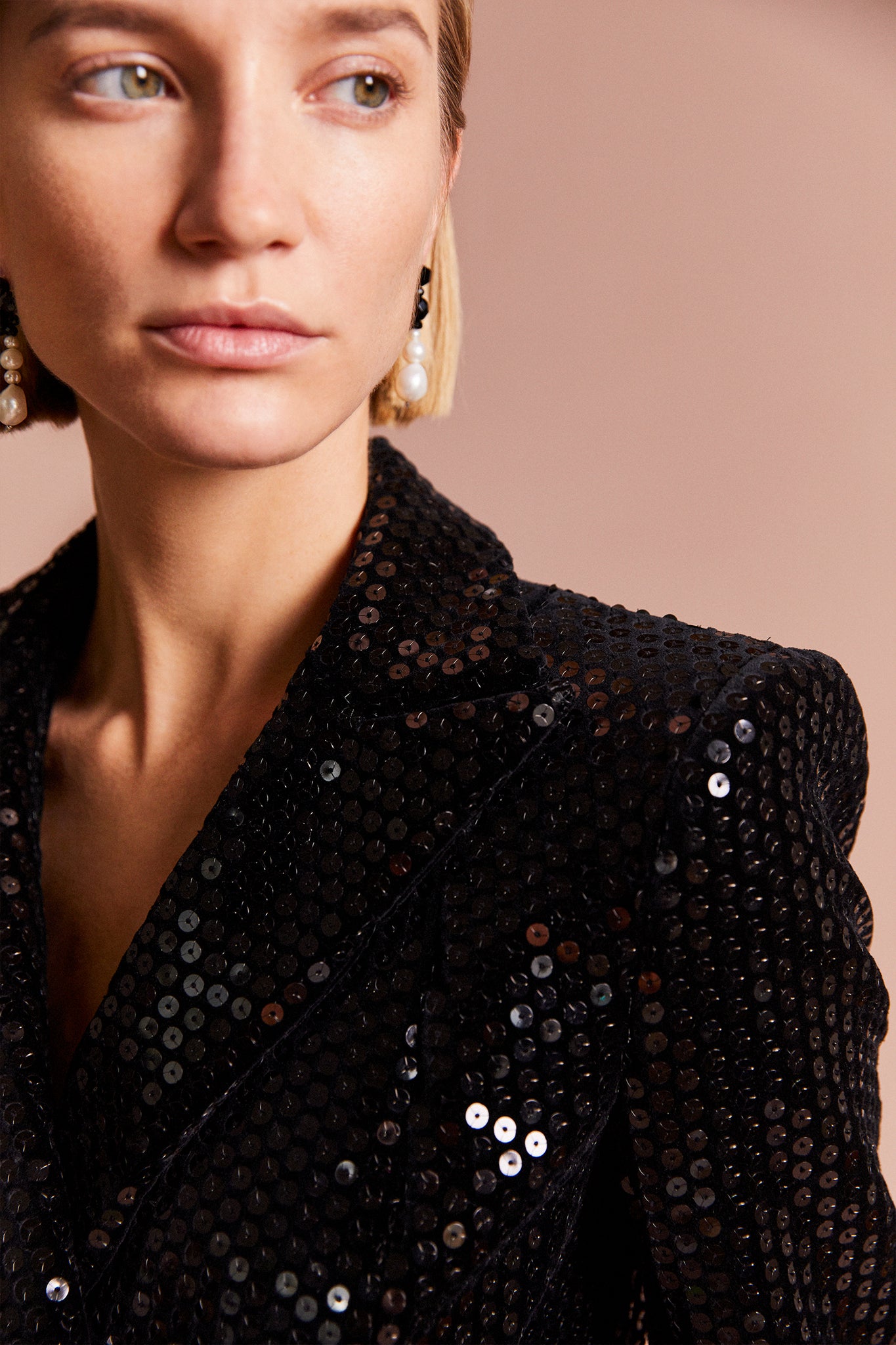 Rappalo Black Sequined Blazer | Suzannah London