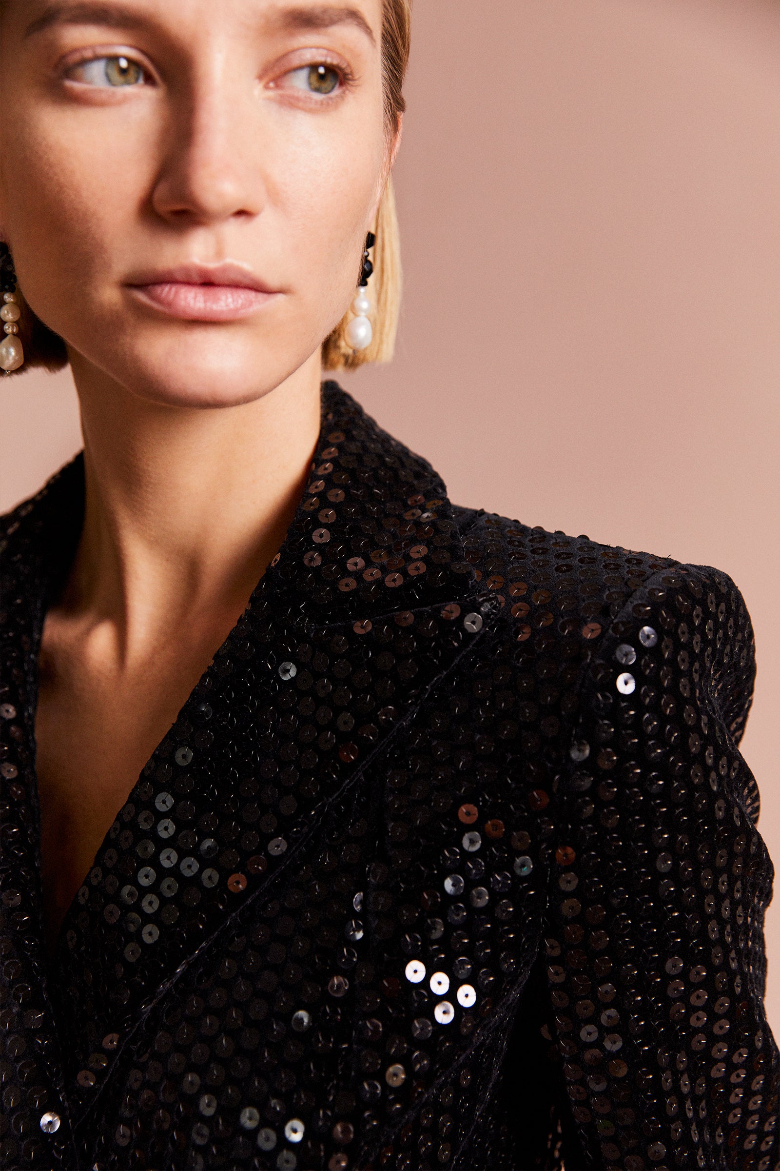 Rappalo Black Sequined Blazer | Suzannah London