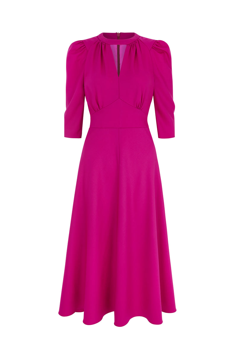 Seattle Dress | Magenta Stretch Crepe | Suzannah London