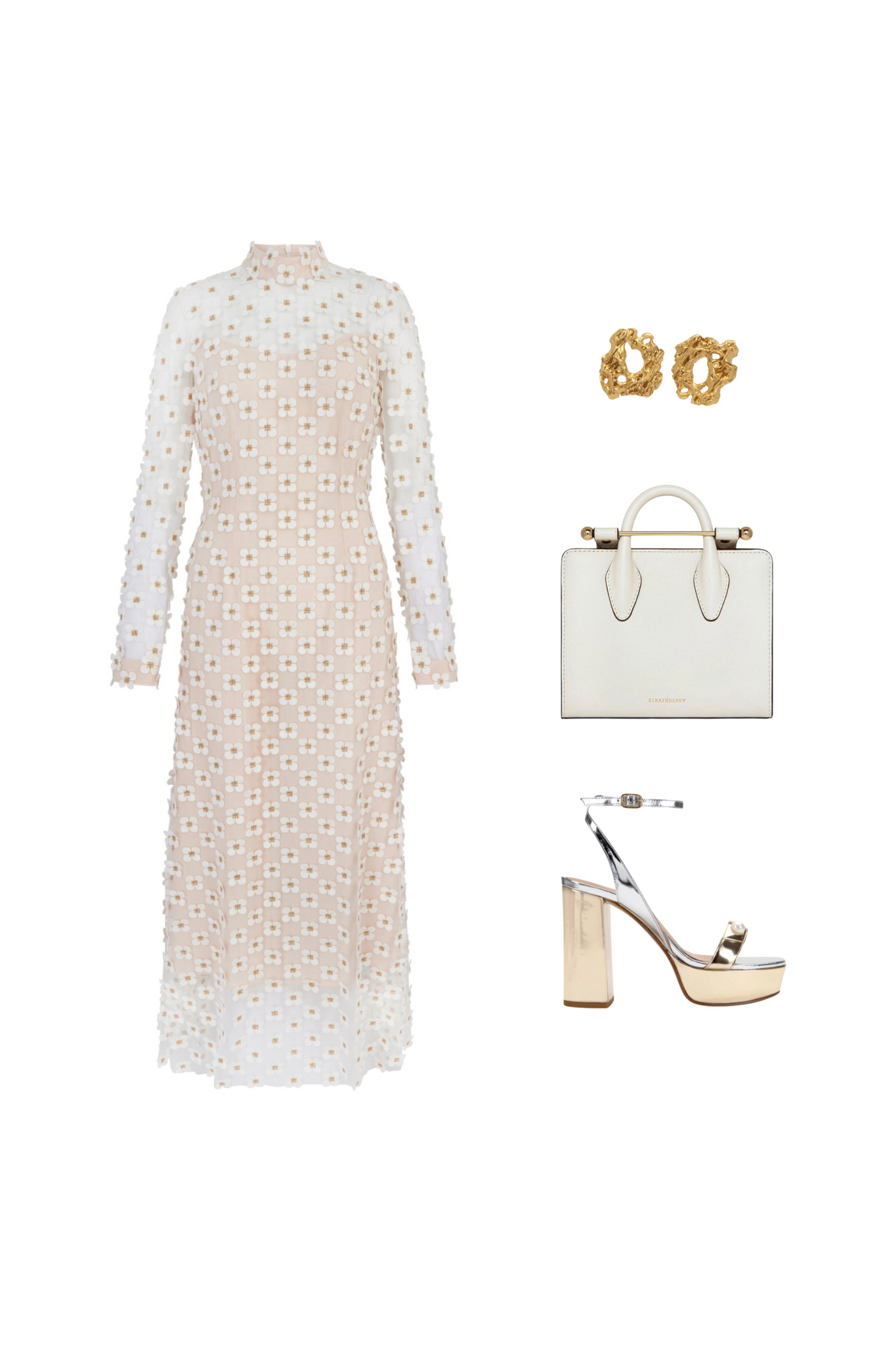 Keres Dress Ivory Appliqué Daisy Lace | Suzannah London