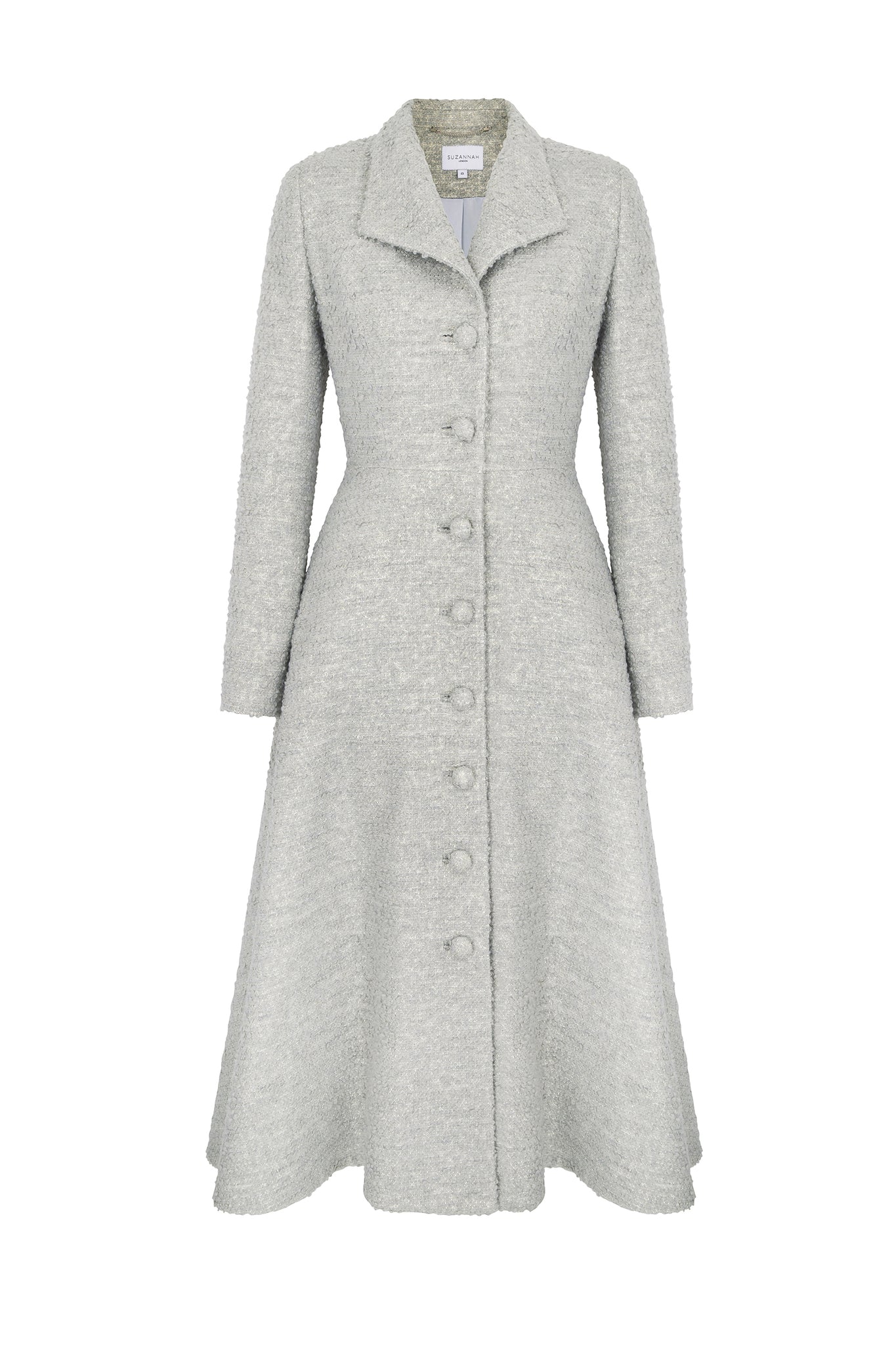 Suzannah London | Hunter Coat Dress Metallic Tweed Winter Sky