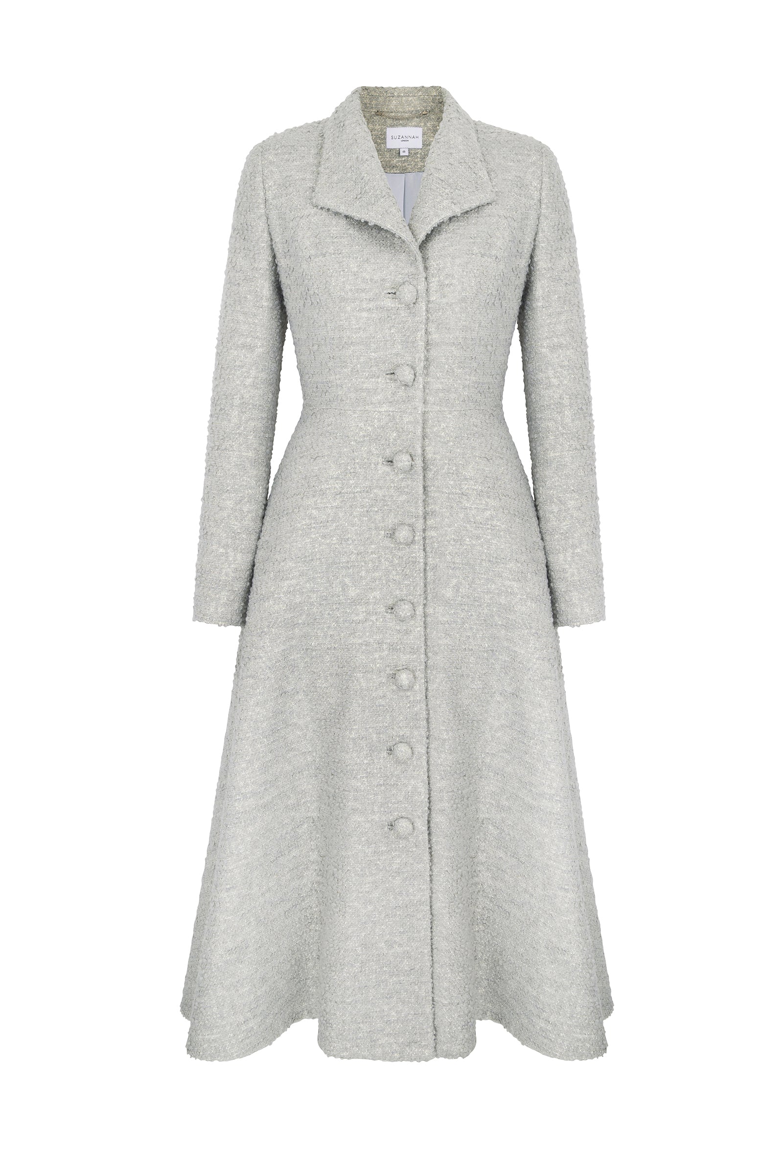 Suzannah London | Hunter Coat Dress Metallic Tweed Winter Sky
