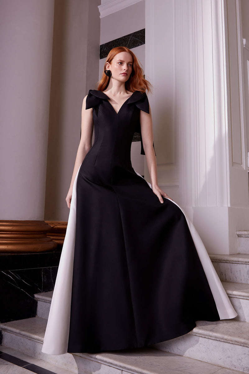Otto Monochrome Gown – Suzannah London