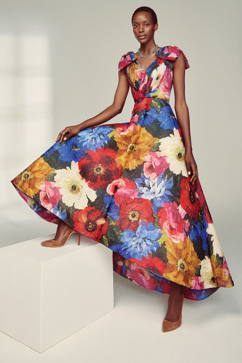 Thalia Watercolour Floral Gown – Suzannah London